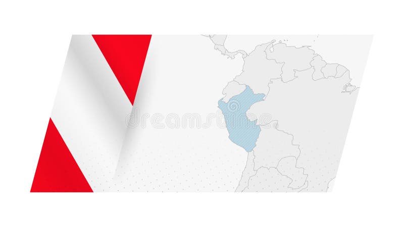 Peru Map in Modern Style with Flag of Peru on Left Side Stock Vector ...