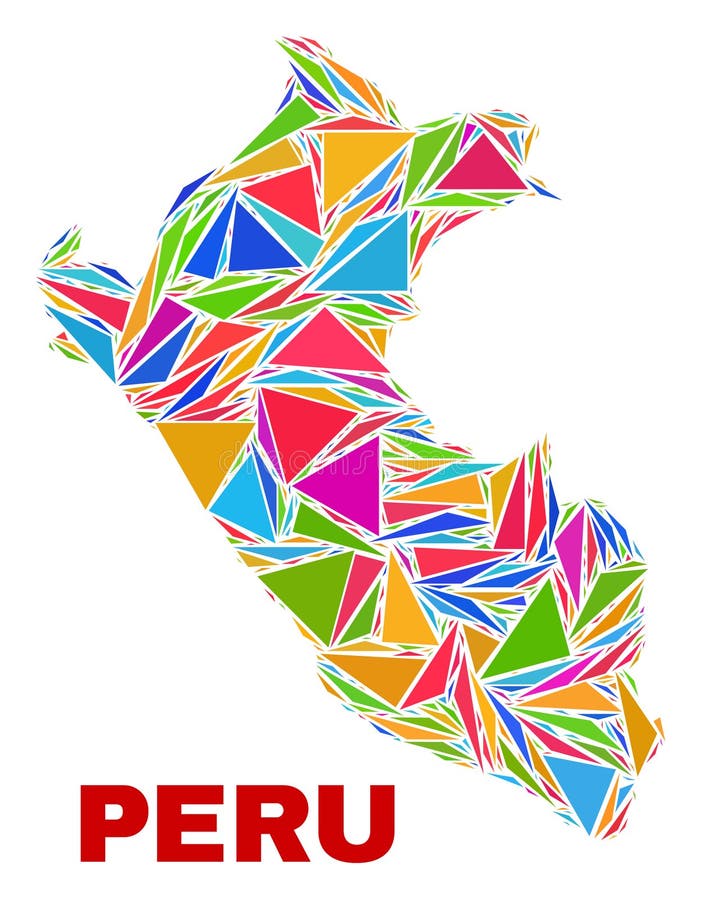 Peru Map - Mosaic of Color Triangles Stock Vector - Illustration of ...