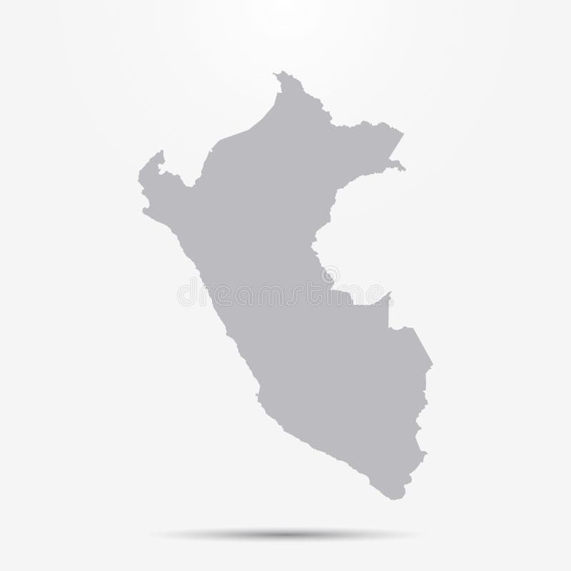 Peru Map with Shadow Isolated Stock Vector - Illustration of ...