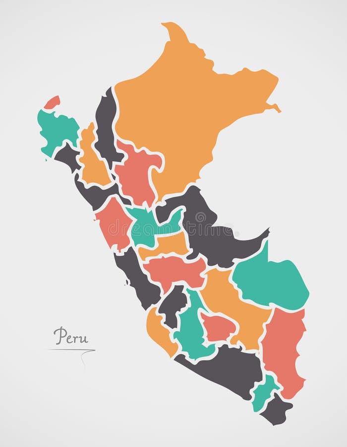 Peru Map Infographics Vector Template with Regions and Pointer Marks ...