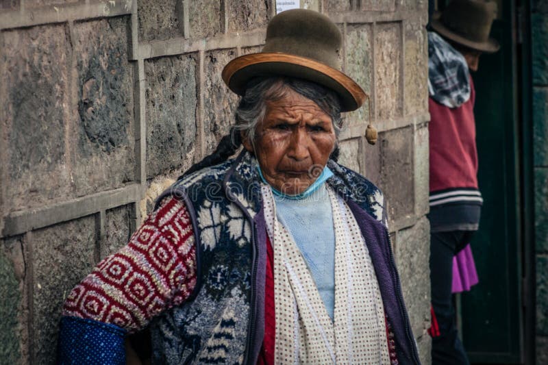 Peruvian People in Traditional Clothes Near Cusco, Peru Editorial Stock ...