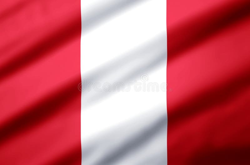 Peru Realistic Flag Illustration. Stock Illustration - Illustration of ...