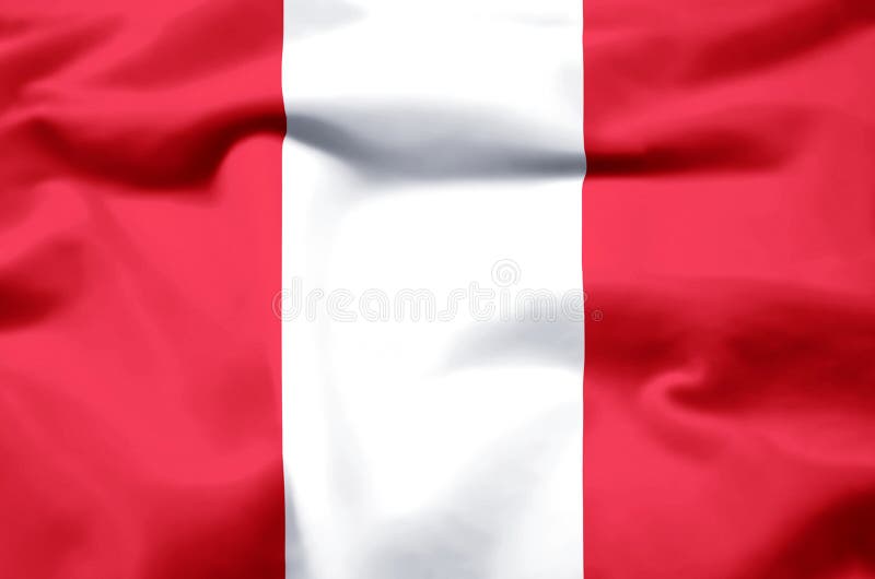 Peru Realistic Flag Illustration. Stock Illustration - Illustration of ...