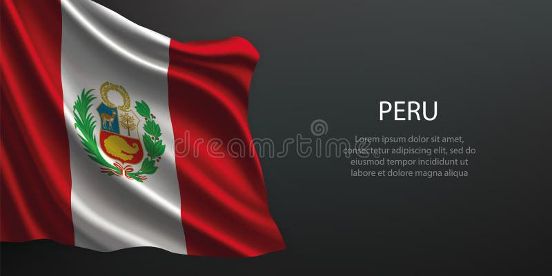 Peru National Flag Waving on Dark Background Stock Vector ...
