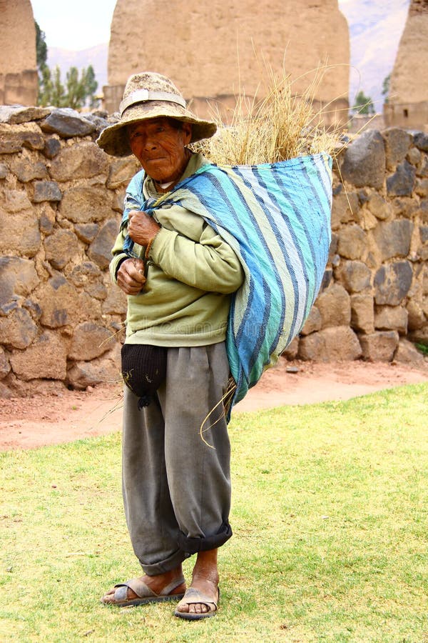 Peru Native Man in a Village Editorial Stock Image - Image of farm ...