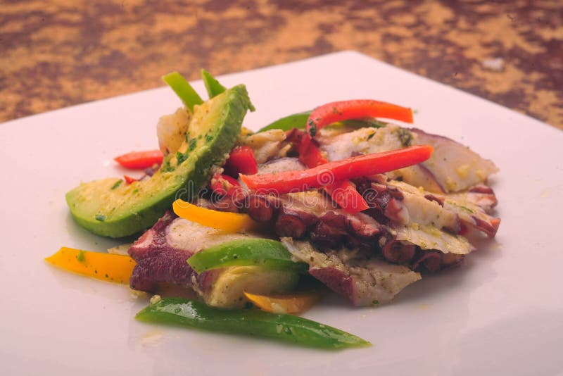 Peru - Octopus and Avocado Salad with Chili, Stock Photo - Image of ...