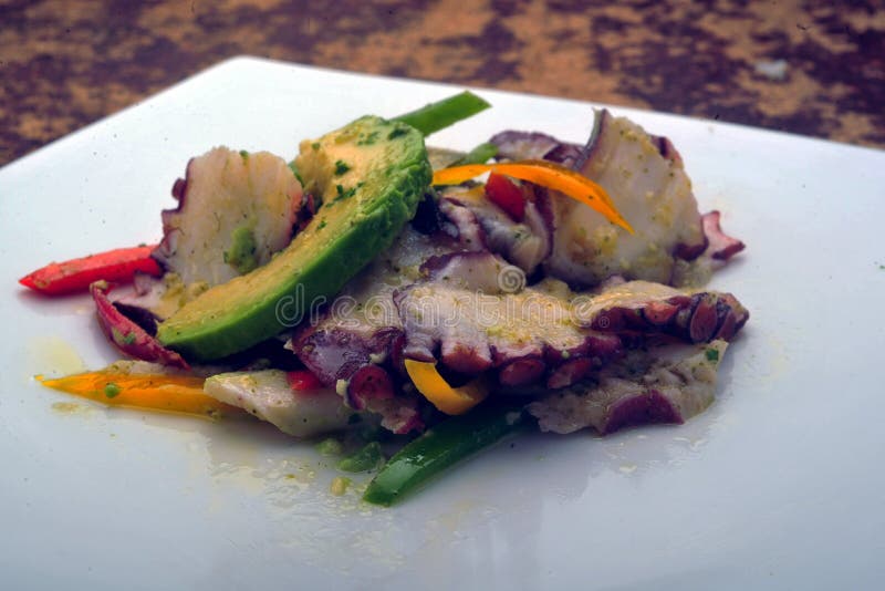 Peru - Octopus and Avocado Salad with Chili, Stock Photo - Image of ...