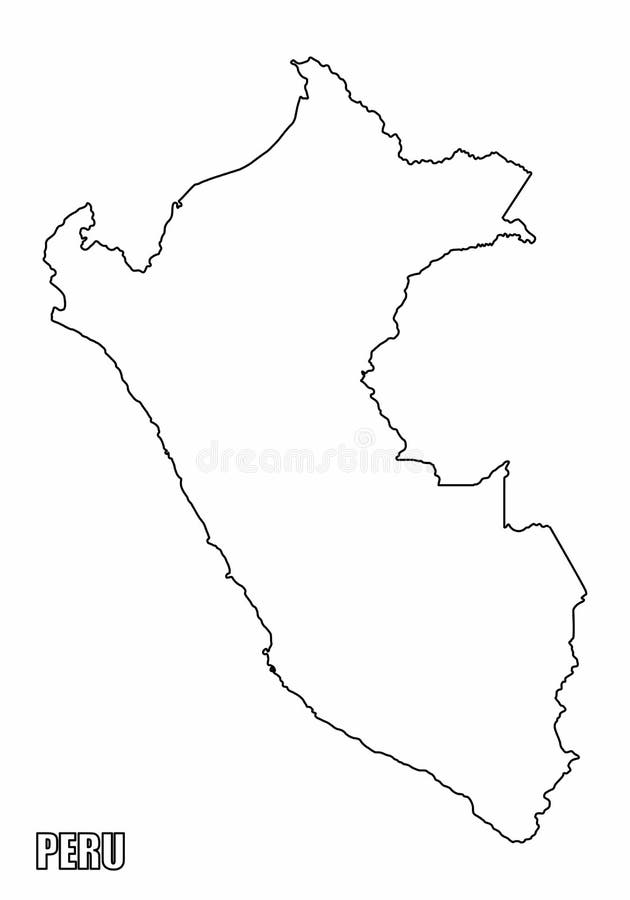 Peru - Outline Map stock vector. Illustration of borderline - 123439114