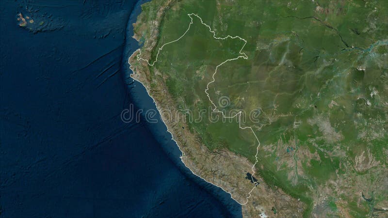 Peru Outlined. High-res Satellite Stock Illustration - Illustration of ...
