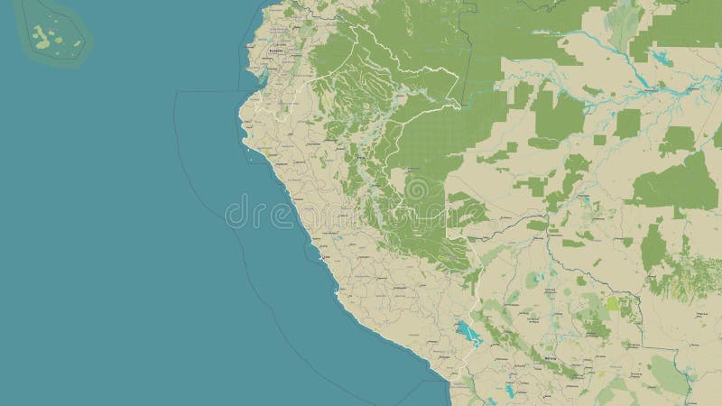 Peru Outlined. Topo Humanitarian Stock Illustration - Illustration of ...