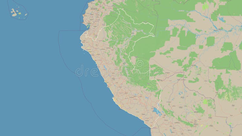 Peru Outlined. Topo Standard Stock Illustration - Illustration of ...