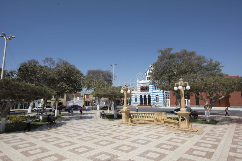 Peru Pisco main square editorial stock image. Image of square - 298418739
