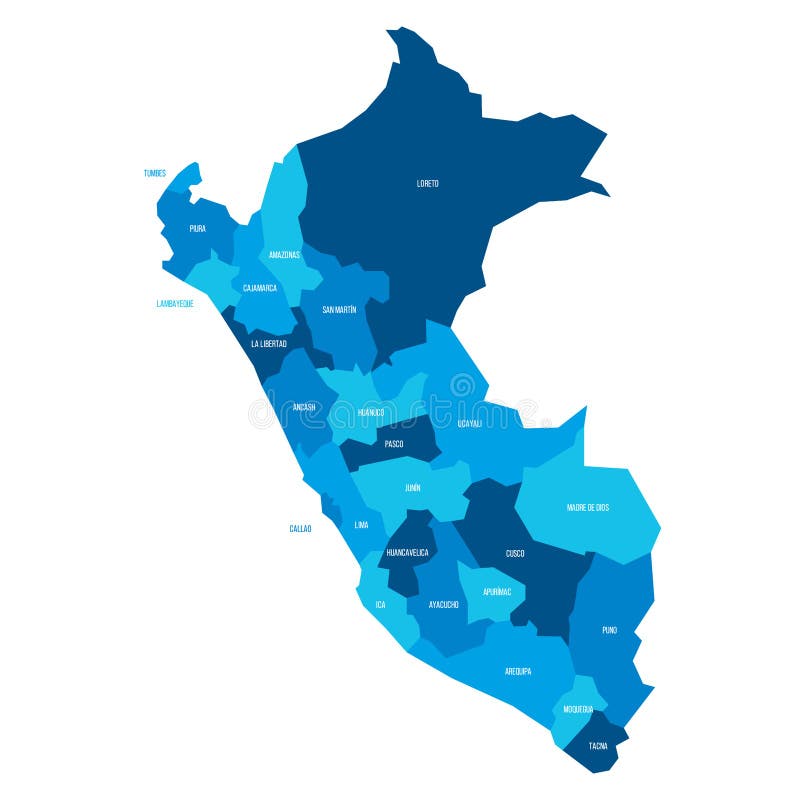 Peru Political Map of Administrative Divisions Stock Illustration ...