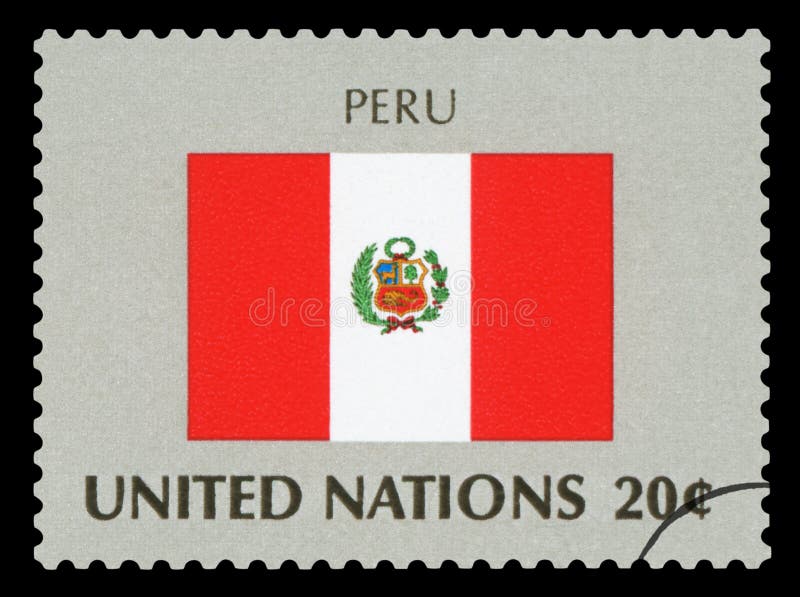 PERU - Postage Stamp of Peru National Flag Editorial Stock Image ...