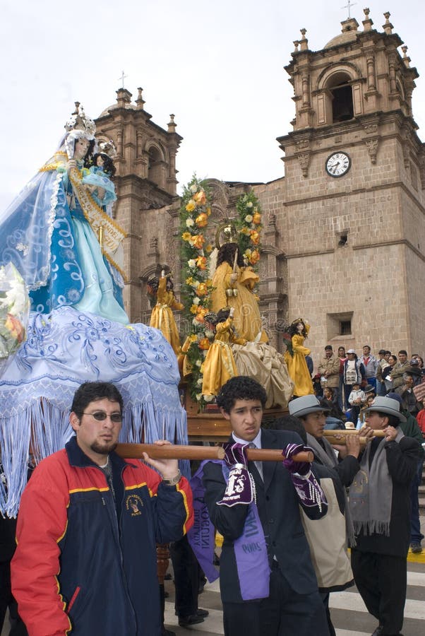 Peru Puno Procession of the Virgin of La Candelaria in Front of the ...