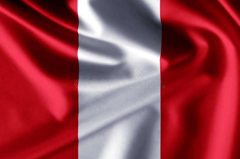 Peru Realistic Flag Illustration. Stock Illustration - Illustration of ...