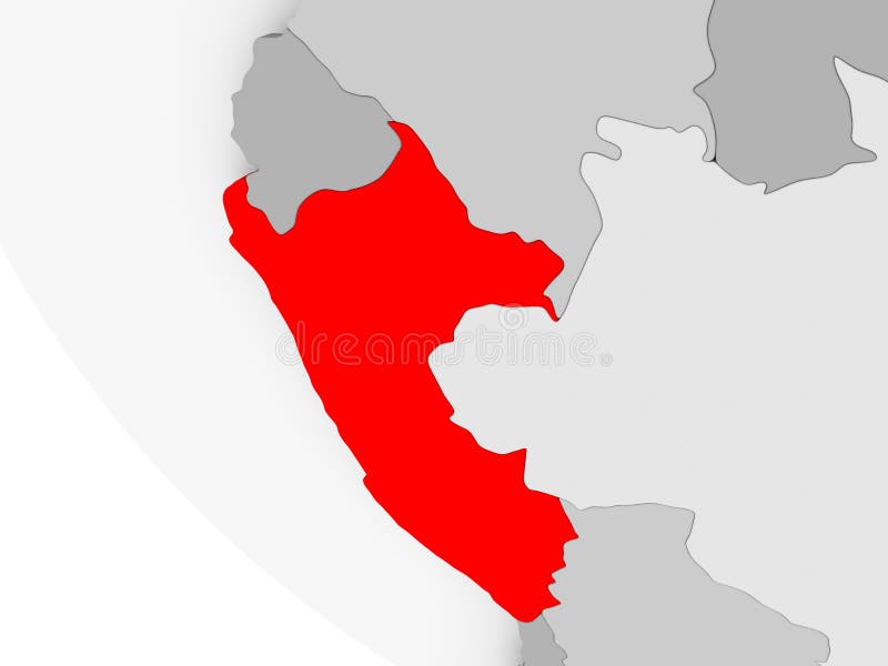 Map of Peru in red stock illustration. Illustration of international ...