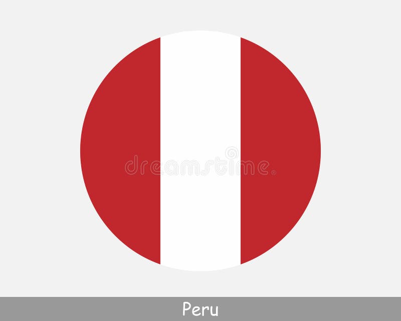 Peru Round Circle Flag. Peruvian Circular Button Banner Icon Stock ...