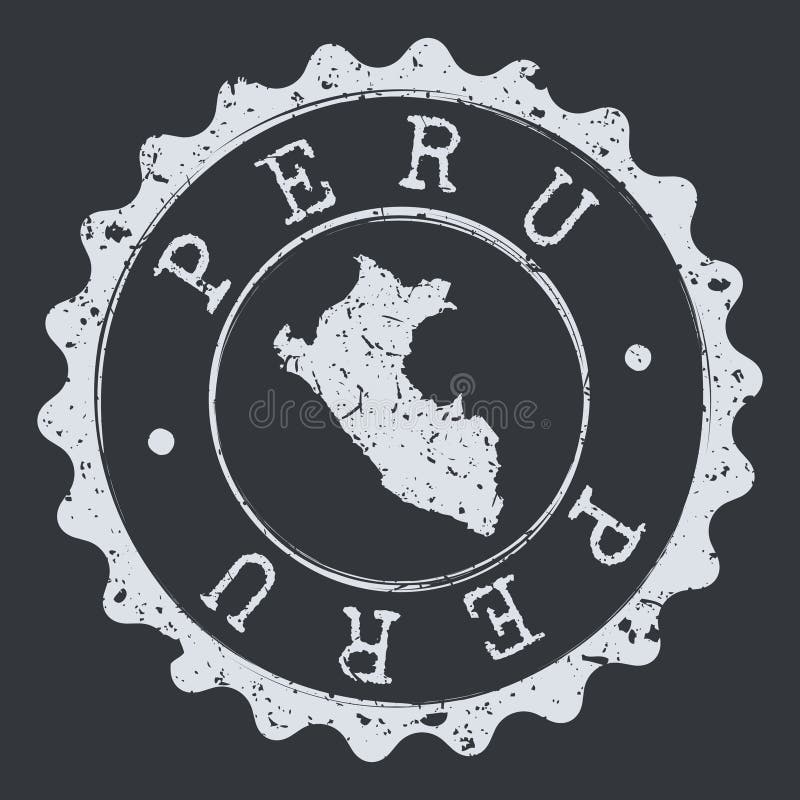 Peru Seal Map. Silhouette Postal Passport Stamp. Round Vector Icon ...