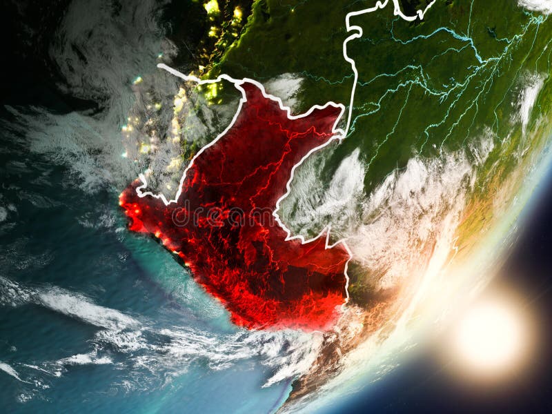 Peru from space stock illustration. Illustration of country - 114507188