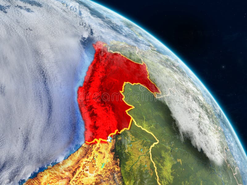 Peru from space stock illustration. Illustration of country - 114507188