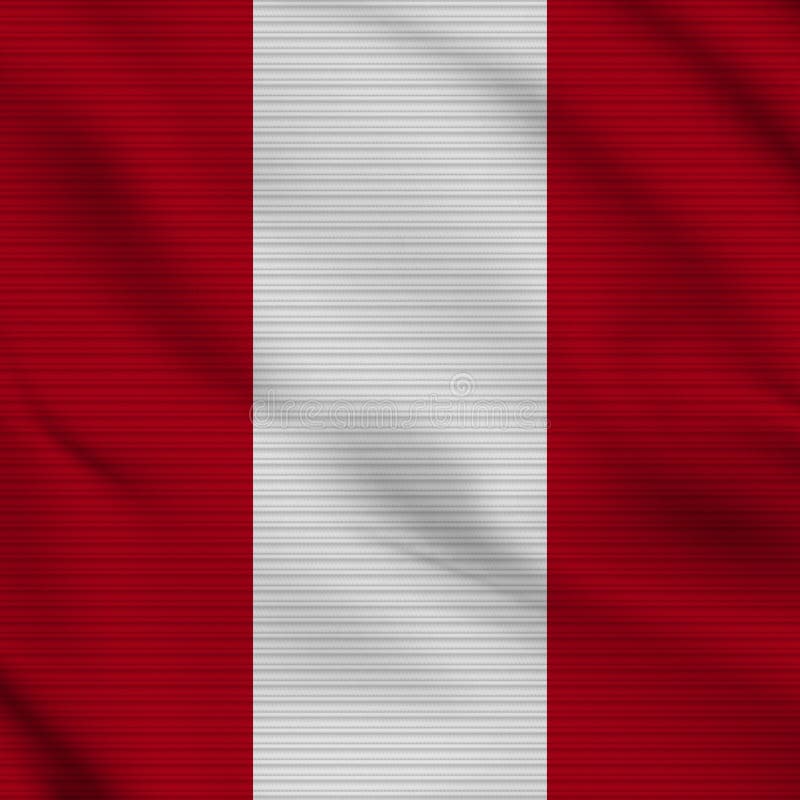 Peru Square Realistic Flag Fabric Texture Effect Illustration Stock ...