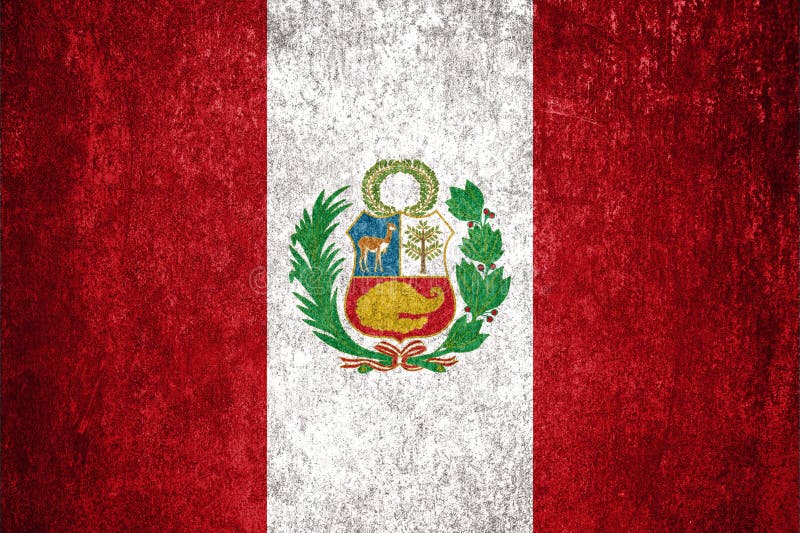 Peru State Flag on a Metal Surface. Dirty Grunge Peru Flag Stock Image ...
