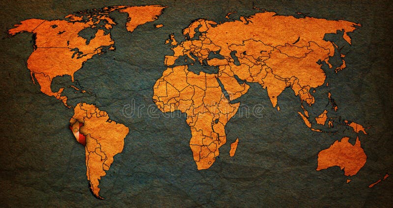 Peru Territory on World Map Stock Illustration - Illustration of ...