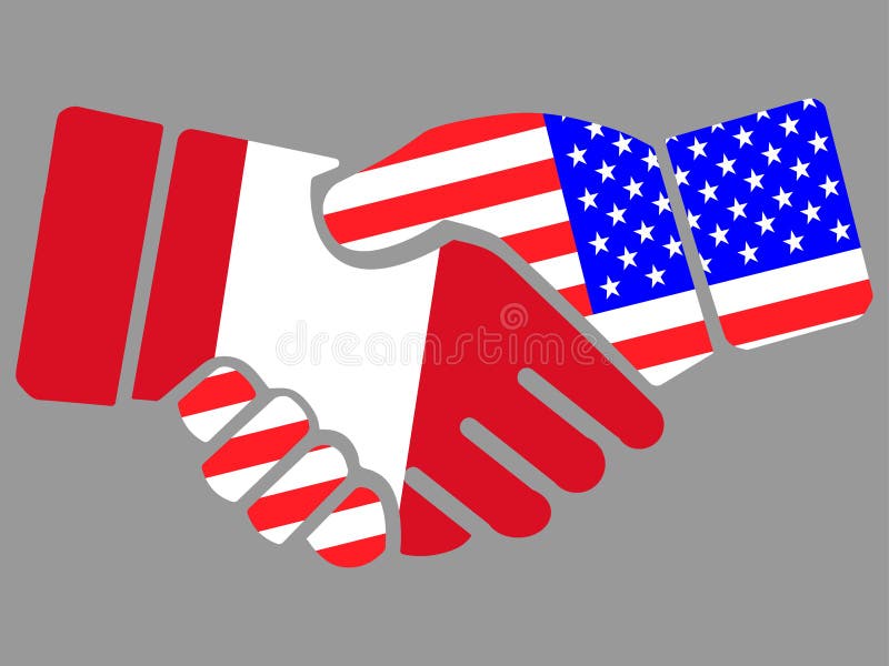 Peru and USA Flags Handshake Vector Stock Vector - Illustration of hand ...
