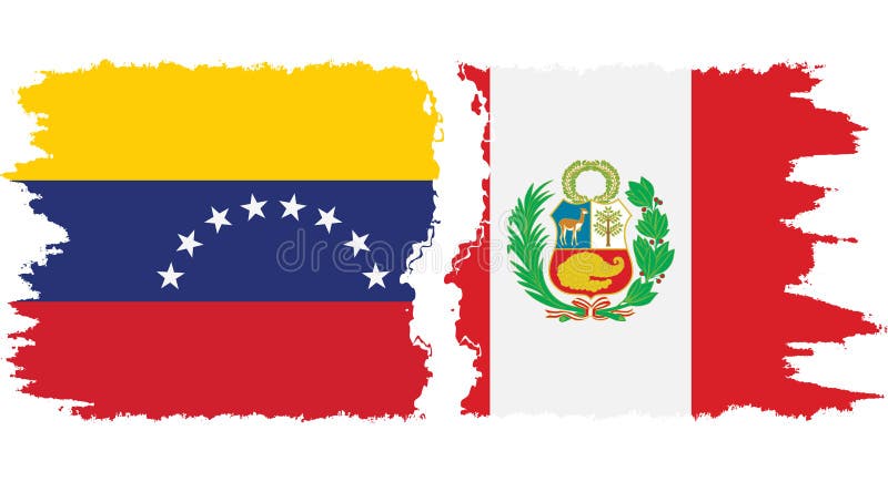 Peru and Venezuela Grunge Flags Connection Vector Stock Vector ...