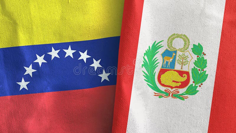 Peru and Venezuela Flags Together Paper Texture Illustration Stock ...