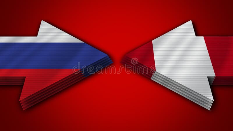Peru Vs Russia Arrow Flags â€“ 3D Illustrations Stock Illustration ...