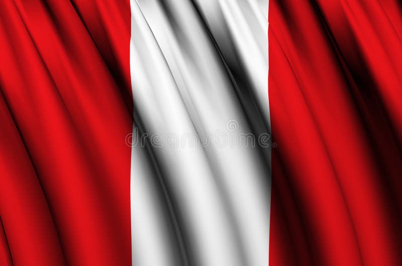 Peru Realistic Flag Illustration. Stock Illustration - Illustration of ...