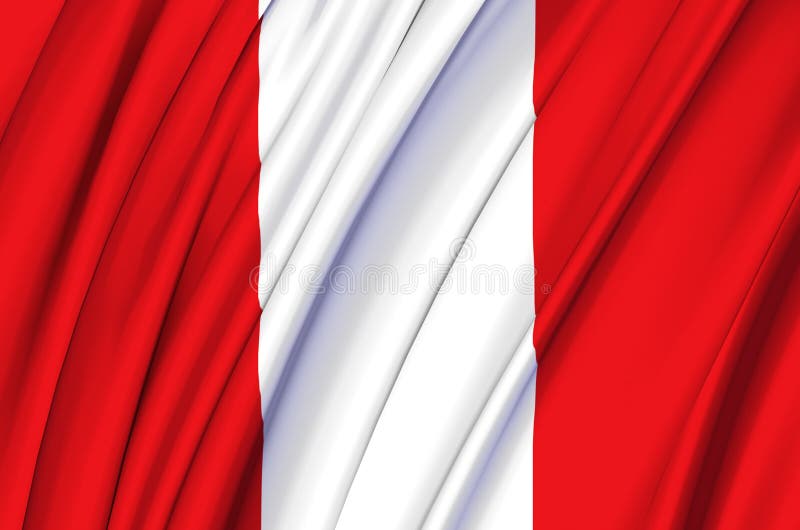 Peru Realistic Flag Illustration. Stock Illustration - Illustration of ...