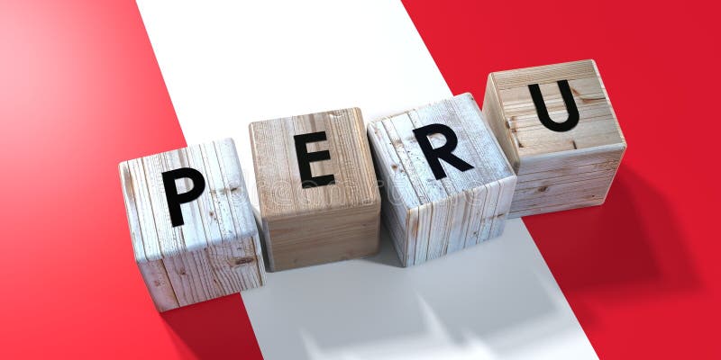 Peru - Wooden Cubes and Country Flag Stock Illustration - Illustration ...