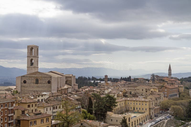 Perugia imagem de stock. Imagem de centro, lingüeta, casas - 31370481