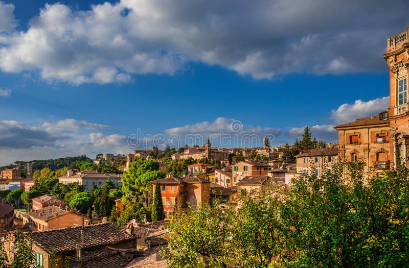 Perugia Historic Center View Stock Image - Image of ancient, tower ...