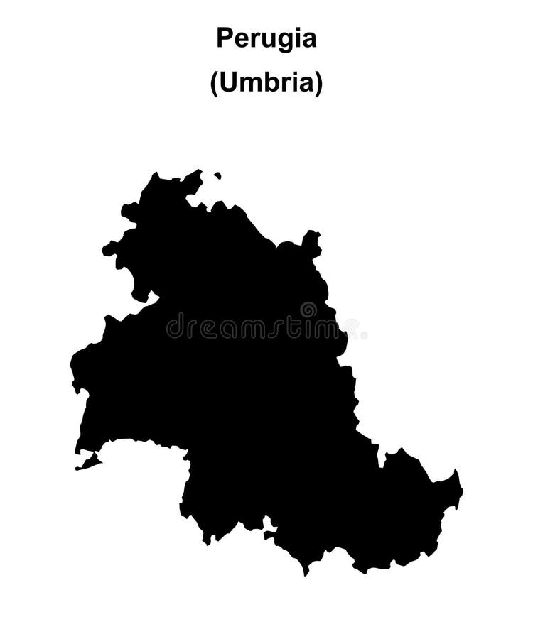 Perugia outline map stock illustration. Illustration of shape - 385360515