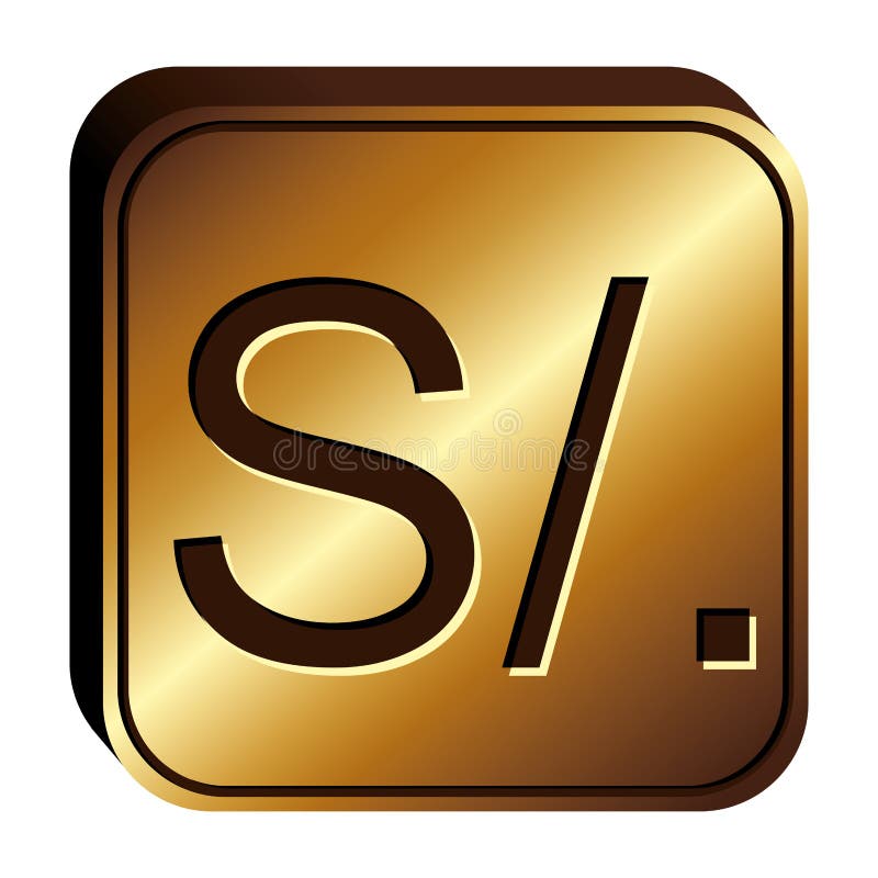 3D Peruvian Nuevos Sol Currency Symbol Icon of Peru Stock Vector ...