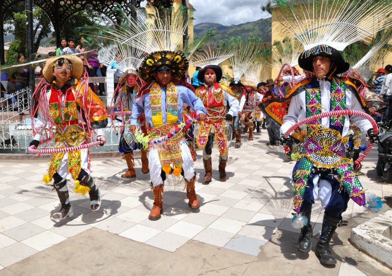Musicians and Dancers in the Peruvian Andes at Puno Peru Editorial ...