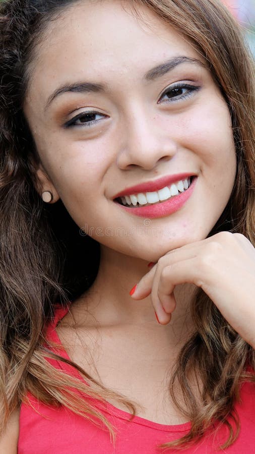 Peruvian Female Smiling stock photo. Image of happiness - 100724526