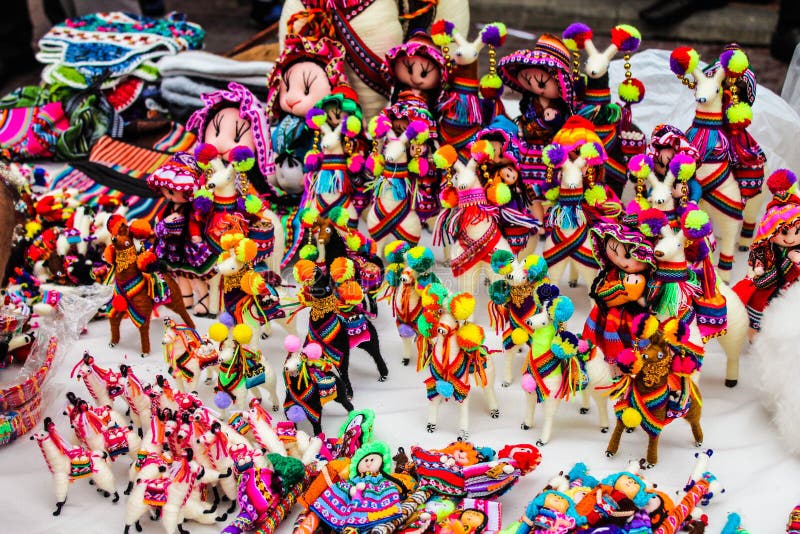 Peruvian Figures Colourful Handmade Traditional Stock Image - Image of ...