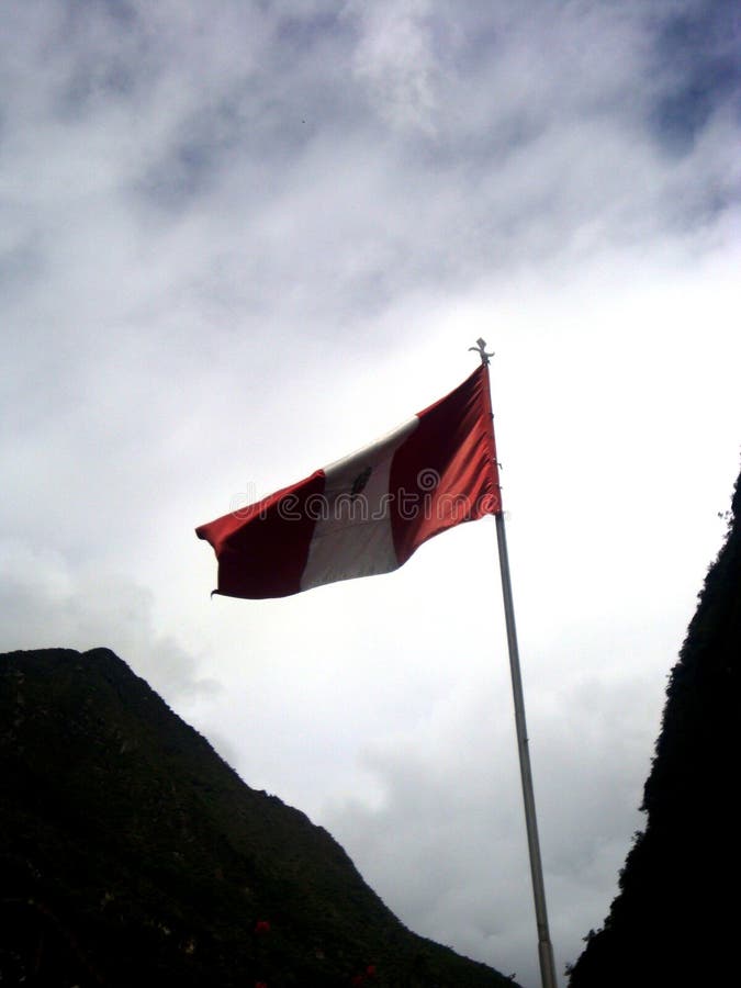 Peruvian Flag in Macrhu Pichu Stock Image - Image of country, politics ...