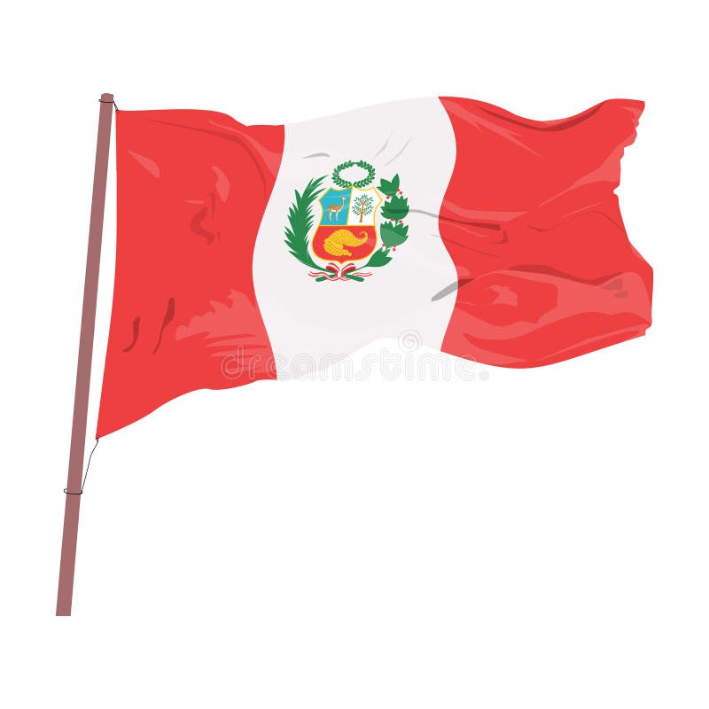 Peruvian Flag on the White Background Stock Vector - Illustration of ...