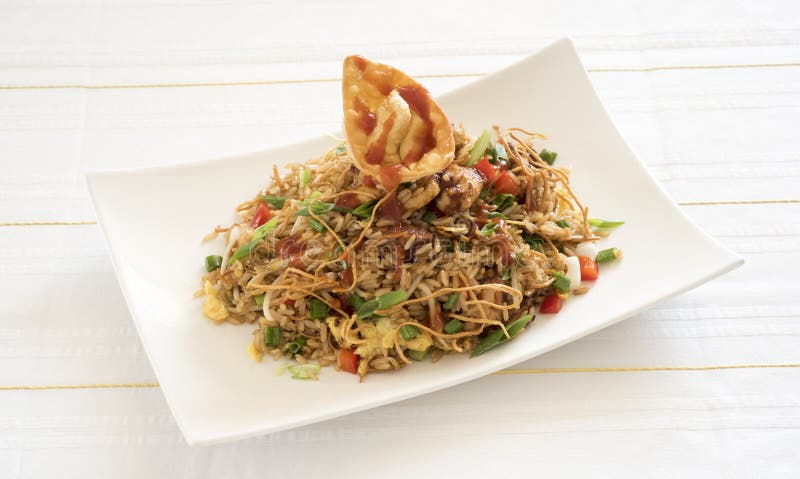 Peruvian Food, Arroz Chaufa Fried Rice Stock Image - Image of typical ...