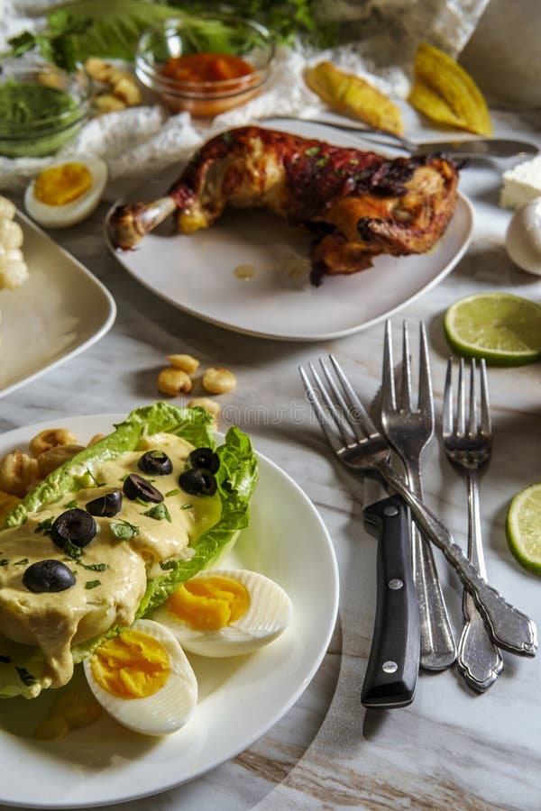 Peruvian Full Course Dinner Stock Photo - Image of cheese, cold: 226982230