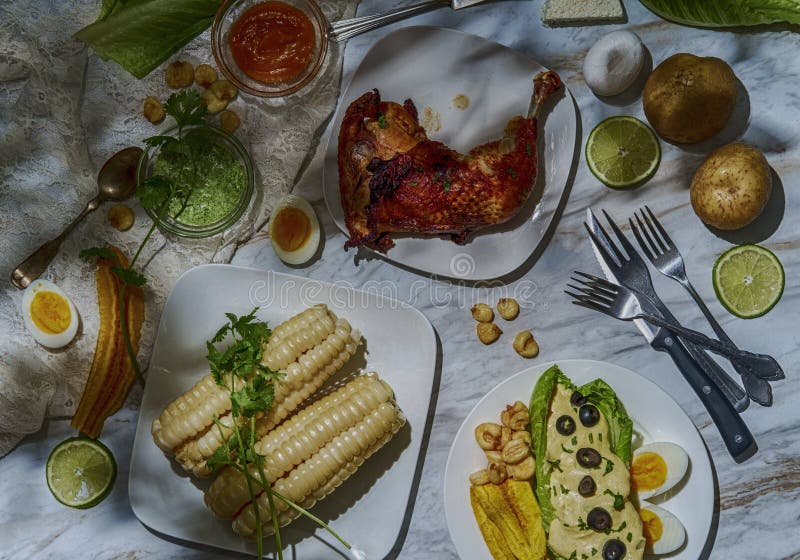 Peruvian Full Course Dinner Stock Image - Image of boiled, inka: 226982261