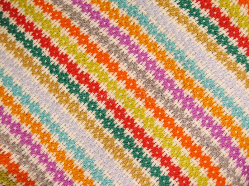 Peruvian Hand Made Woolen Fabric Stock Image - Image of background ...