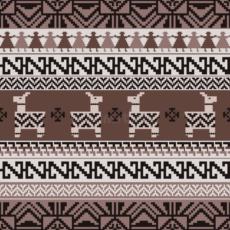 Peruvian Inca Style Knitting Pattern Stock Vector - Illustration of ...