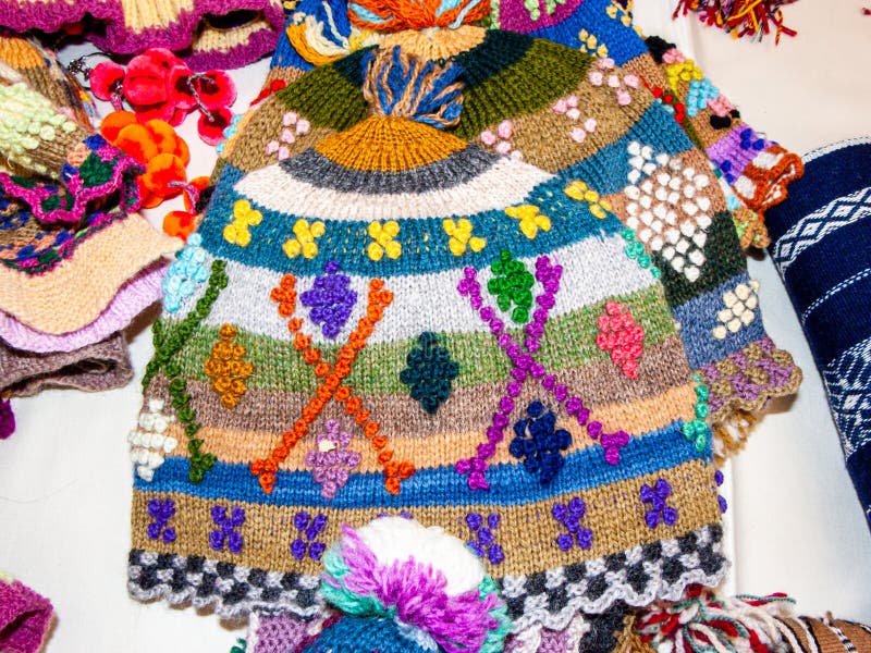 Peruvian Knitted Men S Hat Chullo Stock Image - Image of hats, clothes ...